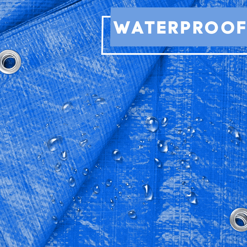 Heavy Duty Tarp Blue - Durable Tarpaulin Waterproof with Eyelets ...