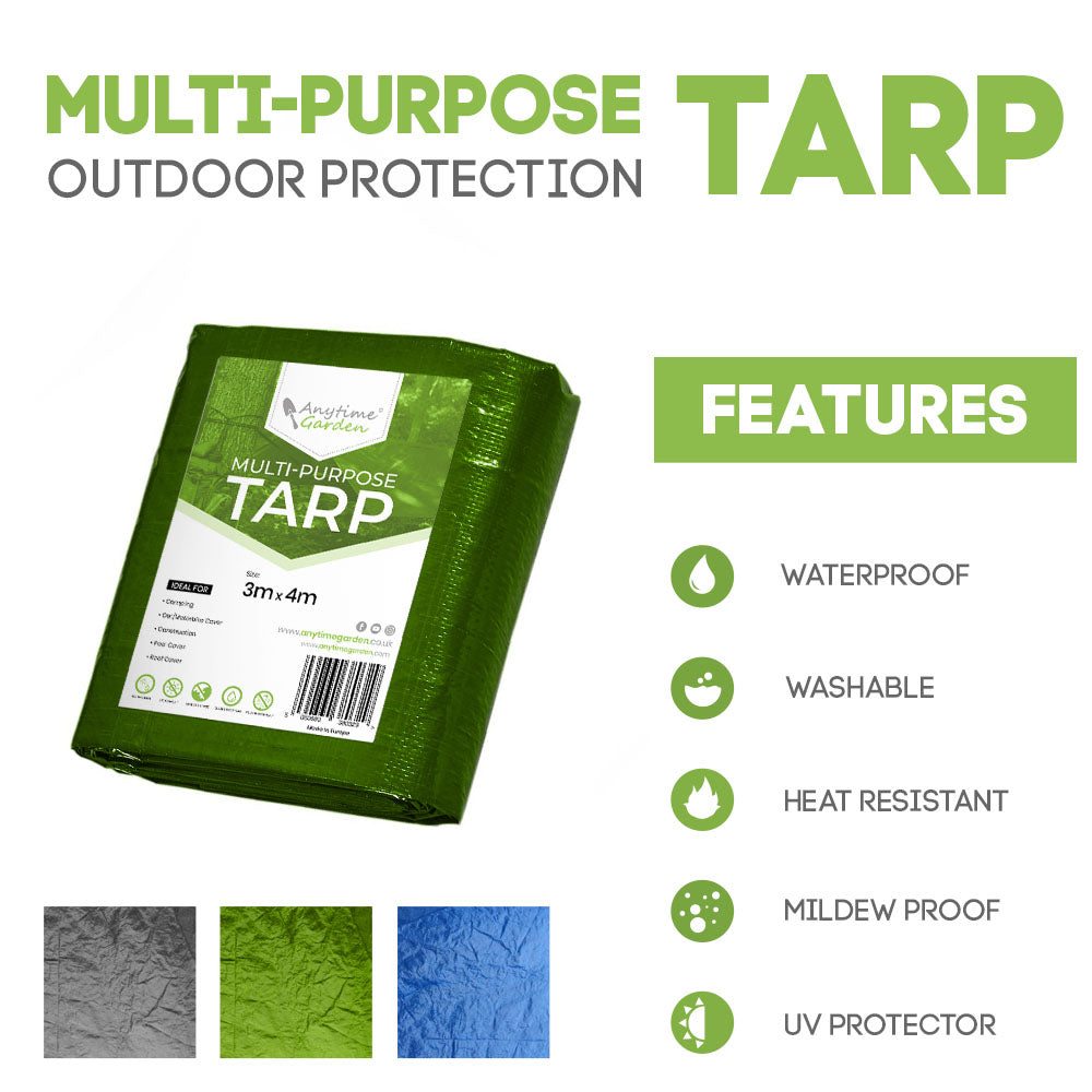 Heavy Duty Tarp Green - Durable Tarpaulin Waterproof with Eyelets ...